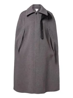Bottega Veneta Intrecciato Wool And Cashmere Cape - Grey