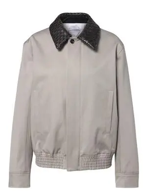 Bottega Veneta Intrecciato Cotton Blouson Jacket - Grey