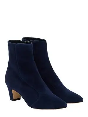Manolo Blahnik Suede Ankle Boots - Blue