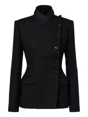 Alexander McQueen Wool And Mohair Tweed Jacket - Black