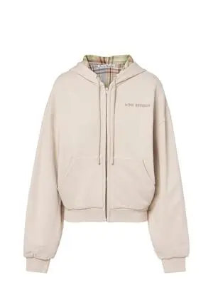 Acne Studios Cotton Jersey Zip-up Hoodie - Beige