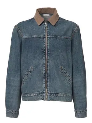 FRAME Frame Corduroy-Trimmed Denim Jacket