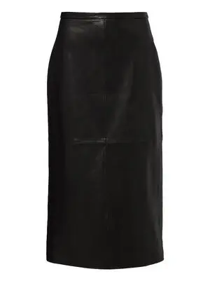 Nour Hammour Alana Leather Pencil Skirt - Black