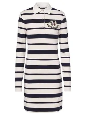 Acne Studios Striped Cotton-blend Jersey Polo Dress - Multicoloured