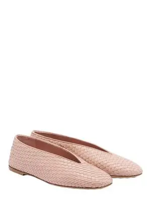 BOTTEGA VENETA Bottega Veneta Rosa Intrecciato Leather Ballet Flats