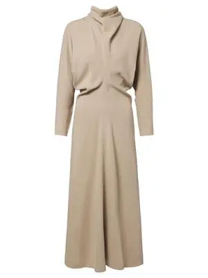TOTÊME Toteme Draped Tie-Neck Cady Midi Dress