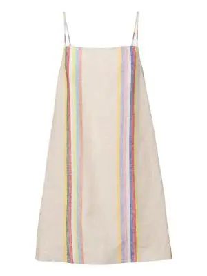 STAUD Staud Laura Striped Linen Minidress