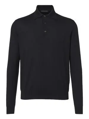 Prada Cashmere And Silk Polo Sweater - Black
