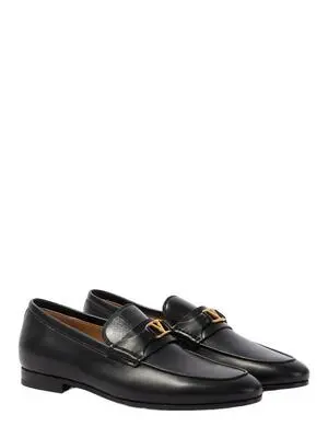 Valentino Garavani Vlogo Leather Penny Loafers - Black