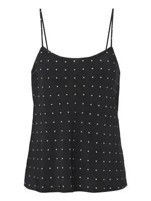 Asceno Matera Polka-dot Silk Camisole - Black