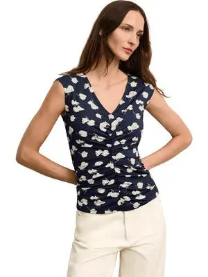 M.M.LAFLEUR Franka Printed Jersey Ruched Top - One-color