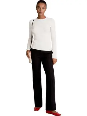M.M.LAFLEUR Malley Fitted Ribbed Pima Cotton Tee - One-color