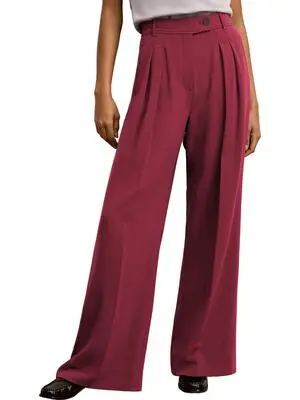 M.M.LAFLEUR Bia Pleated Wide-leg Trousers - One-color