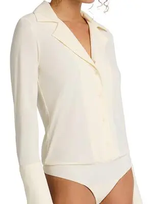 COMMANDO® Classic Blousey Button Down Bodysuit - Ivory