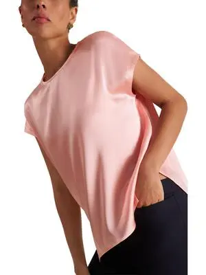 M.M.LAFLEUR Didion Drape Top In Silk Charmeuse Blend - One-color