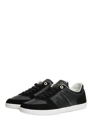 Tommy Hilfiger Tribeca Leather-mix Skater Sneakers - Black