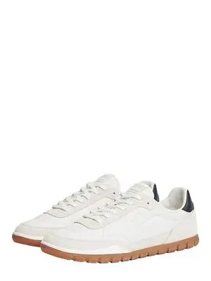 Tommy Hilfiger Mixed-leather Low-top Sneakers - White