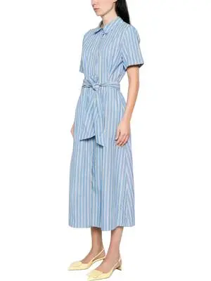 MAISON123 Palma Belted Midi Dress - Blue