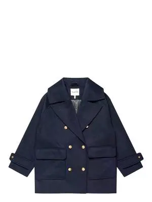 Munthe Double-breasted Button-cuff Coat - Blue