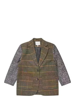 Munthe Checkered Sequin Embellished Jacket - Brown