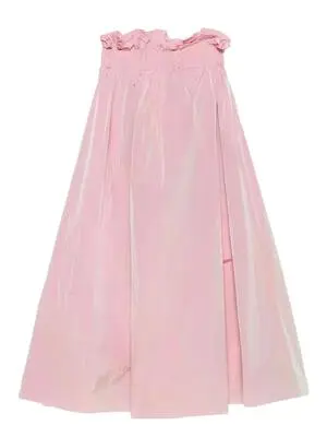 CO.GO High-waisted Pleated Maxi Skirt - Pink