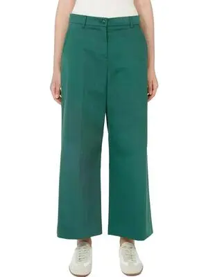 Max Mara Weekend Max Mara Pressed-Crease Wide-Leg Trousers Green