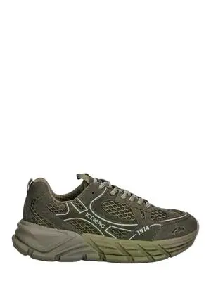 Iceberg Logo-print Mesh Panel Sneakers - Green