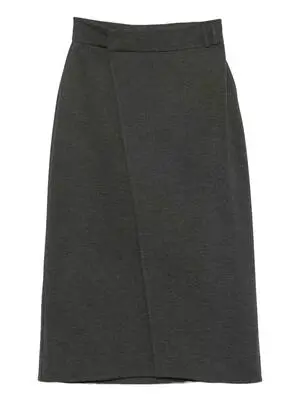 Alpha Studio Wrap Midi Skirt With Belt Loops - Grey