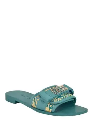 Guess Elyze Woven Strap Flat Sandals - Blue