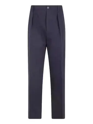 SEMICOUTURE Tera Pleated Straight-leg Trousers - Blue
