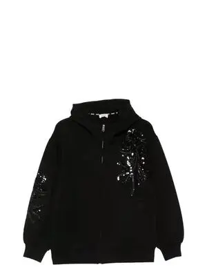 Liu Jo Sequin-embellished Zip-up Hoodie - Black