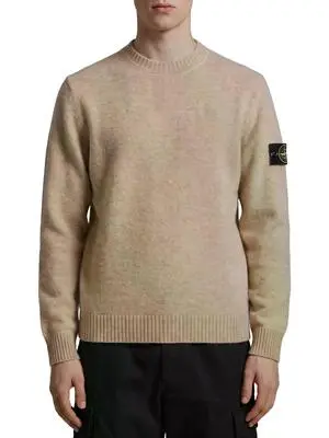 Stone Island Stone Island Logo Patch Crew Neck Sweater Neutrals