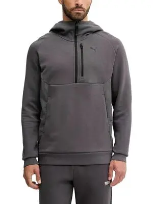 PUMA Quarter-zip Logo-print Hoodie - Grey