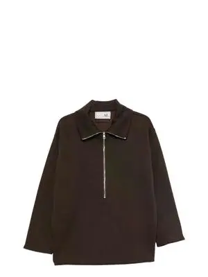 THE M.. The M.. Hofu Half-Zip Sweatshirt Brown