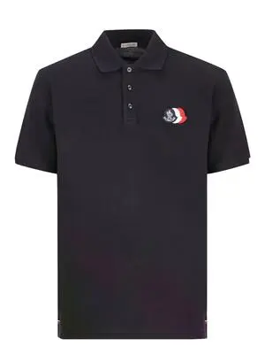 Moncler Logo-patch Piquet Polo Shirt - Blue