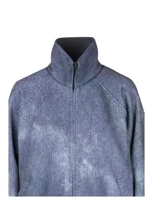 8PM High Neck Denim Jacket With Faded Effect - Blue