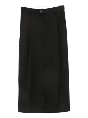 Alpha Studio Midi Skirt With Pleated Detail - Black