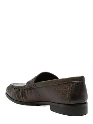 LEQARANT Grainy Effect Loafers - Brown