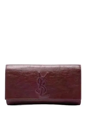 Saint Laurent Patent Monogram Belle De Jour Clutch Bag - Red