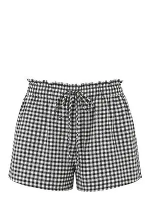 Xirena Gingham Ruffled Shorts - Black