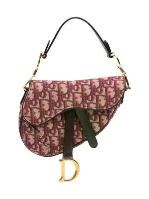 Dior 2018 Mini Oblique Canvas Saddle Bag Satchel - Red
