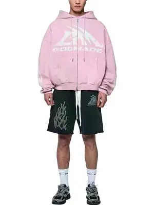 GODMADE Logo-print Zip-up Hoodie - Pink