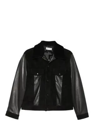 ERNEST W. BAKER Panelled Leather Jacket - Black