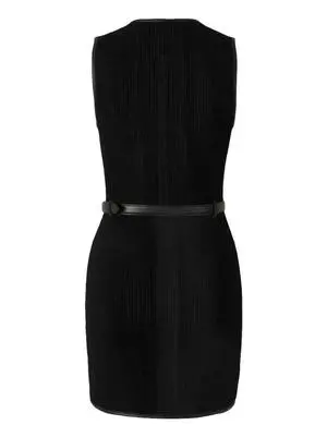 Simkhai Viretta Belted Ribbed-knit Mini Dress - Black