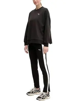 PUMA Logo-embroidered Drop-shoulder Sweater - Black