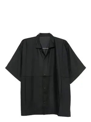 Issey Miyake Short-sleeve Notched-collar Shirt - Black