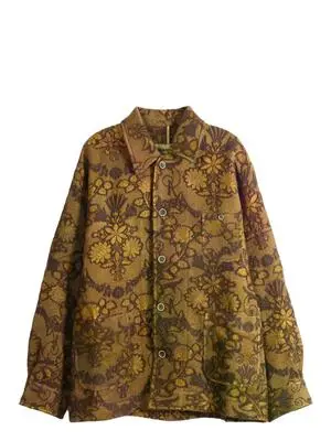 UMA WANG Floral Jacquard Button-up Jacket - Brown