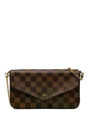 LOUIS VUITTON 2018 Damier Ebene Pochette Felicie Crossbody Bag - Brown