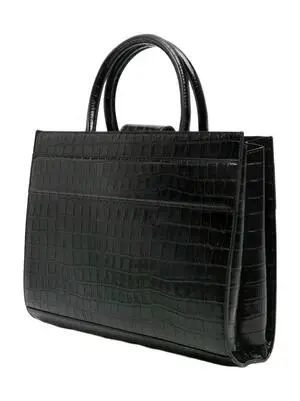 TWENTY FOURHAITCH Serane Crocodile-embossed Leather Tote Bag - Black