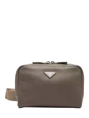 Prada Vitello Daino Zip Belt Bag - Brown